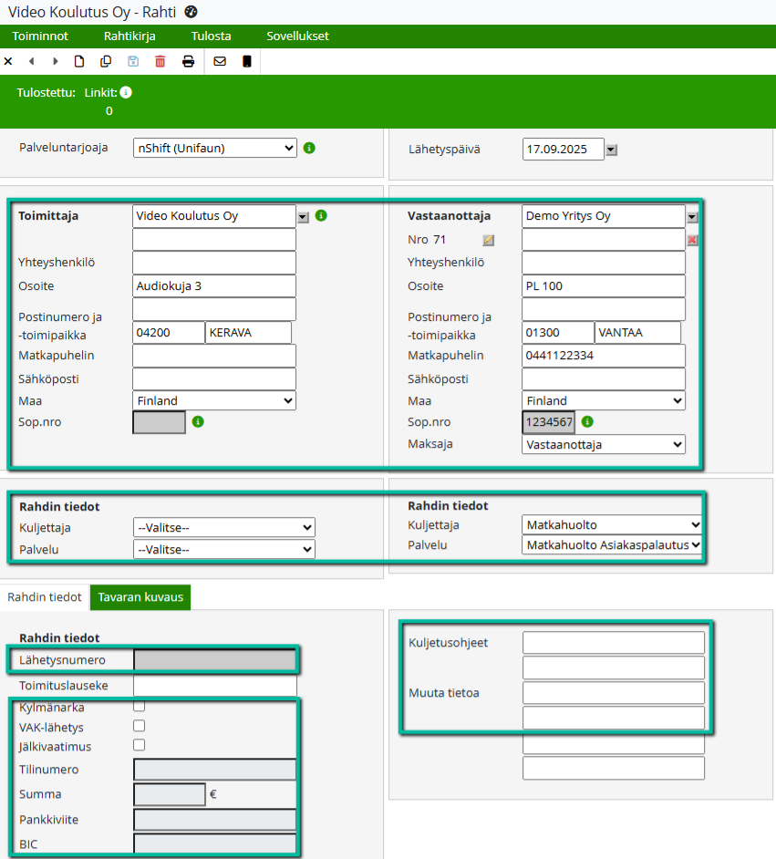 Unifaun (nShift Delivery)